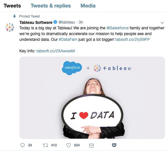 Salesforce收购Tableau - Tableau vs. Salesforce爱因斯坦 - beplay体育极光
