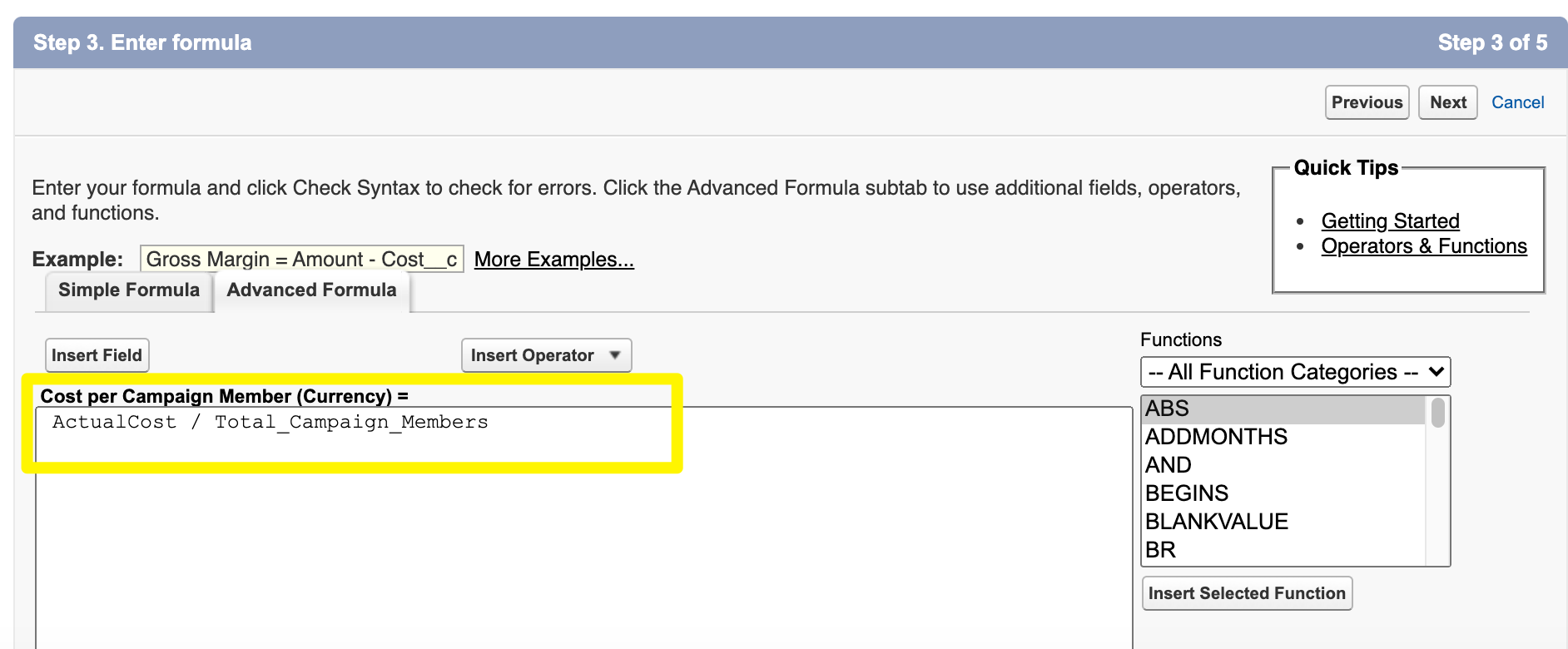 5个公式字段添加到您的Salesforce活动kpi - beplay体育极光