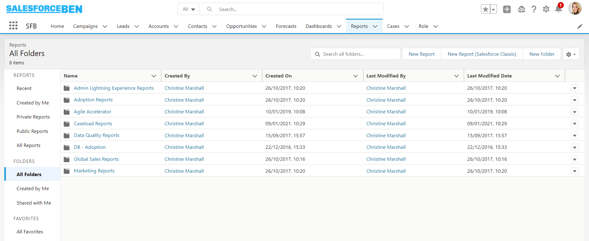 如何在Salesforce |中创建报告Salesforce Ben - beplay体育极光